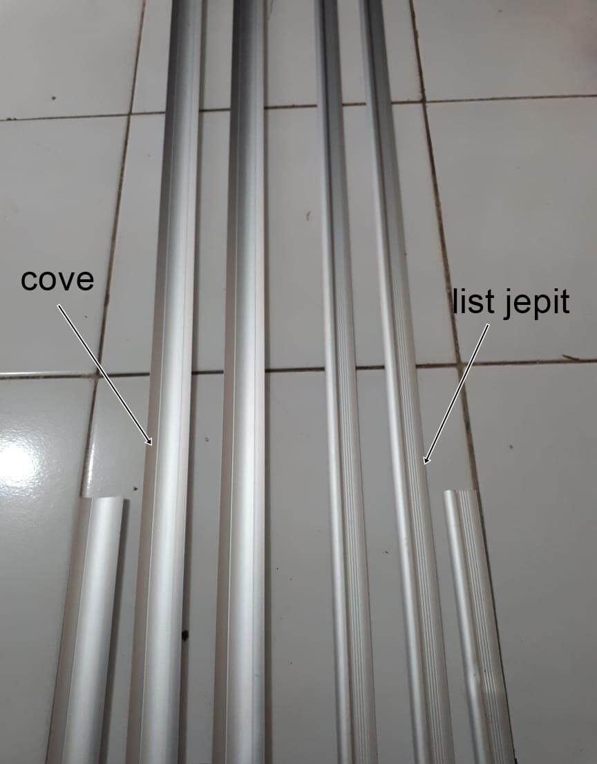 Cove aluminium dan capping aluminium - Aksesoris Lantai Vinyl